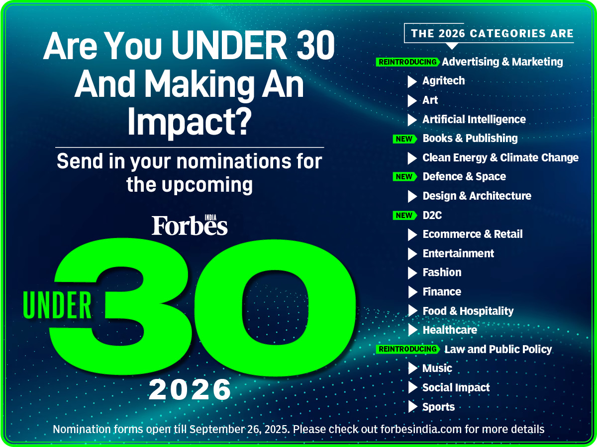Forbes India 30 Under 30 2026 nomination forms now open