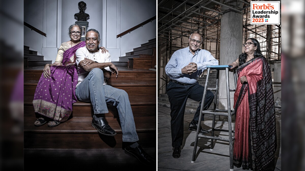 On old school giving: Susmita and Subroto Bagchi, and Radha and NS ...