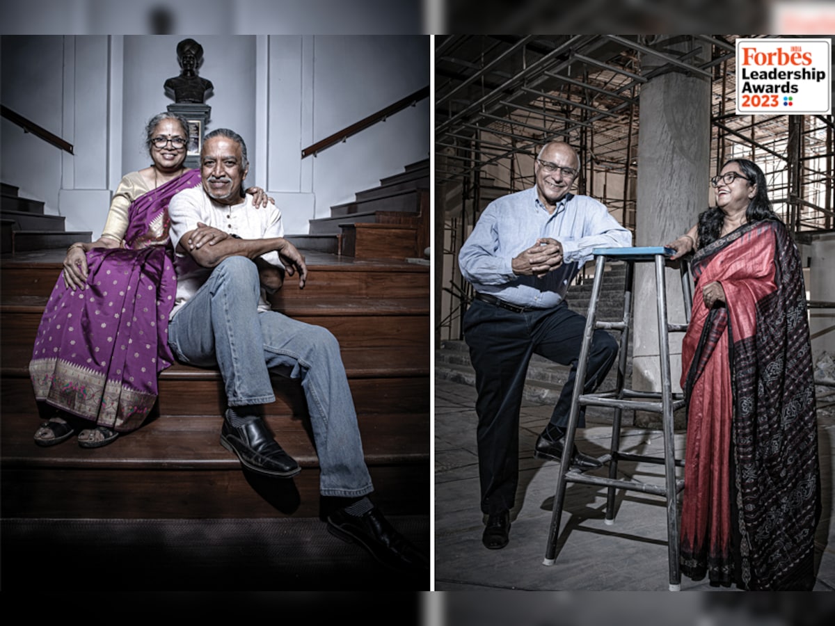On old school giving: Susmita and Subroto Bagchi, and Radha and NS ...