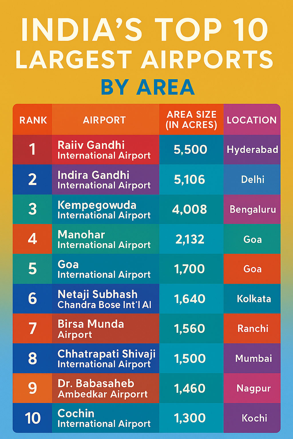 India's top 10 largest airports by area: From Hyderabad and Delhi to ...